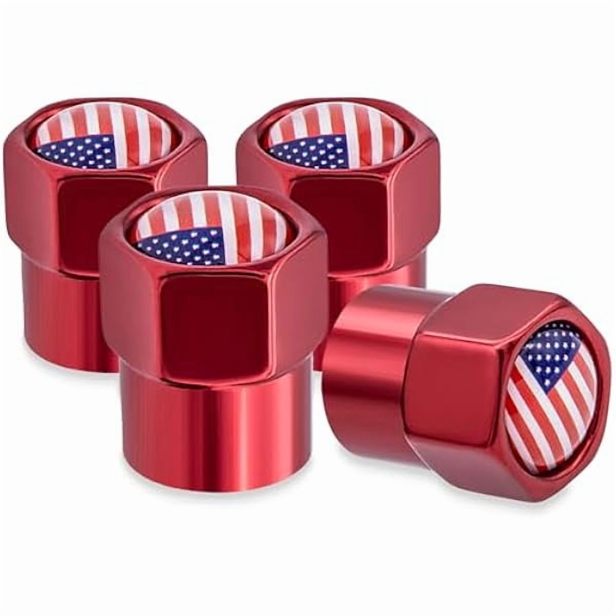 0829 4PCS USA Flag Tire Valve Stem Caps, Premium Alloy Dust Proof Stem ...
