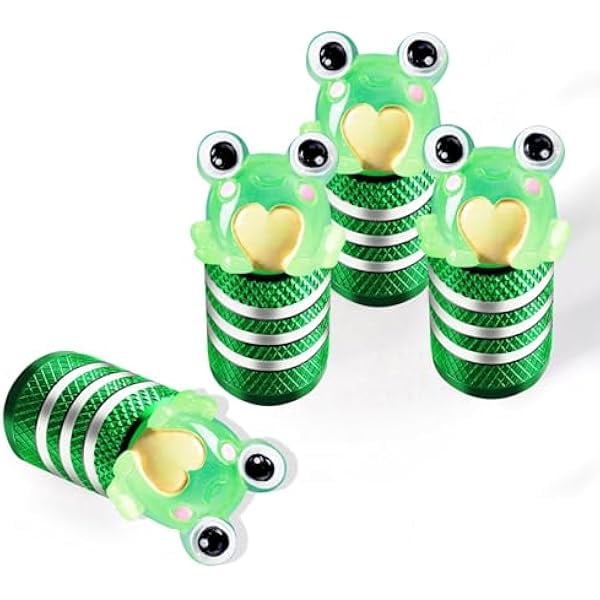 0829 4Pack Frog Tire Valve Stem Caps Frog Car Accessories Aluminum ...