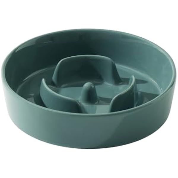 0829 6.1inch Ceramic Dog Bowl Slow Feeder, Slow Dish for Small Dog, Wet ...