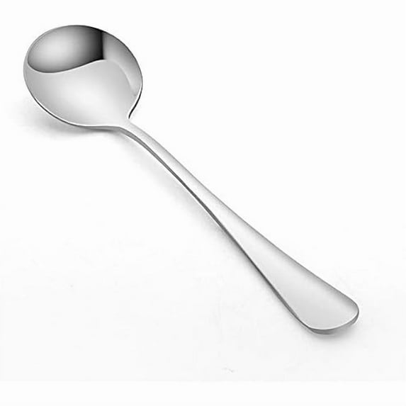 0829 6 Piece Soup Spoon Round Stainless Steel Bouillon Spoons Round ...
