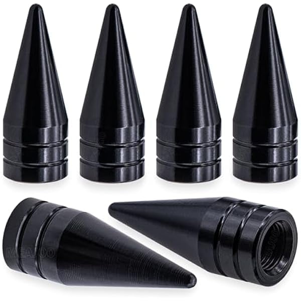 0829 6PCS Spiked Shape Tire Valve Stem Caps, Aluminum Alloy Spike Wheel ...