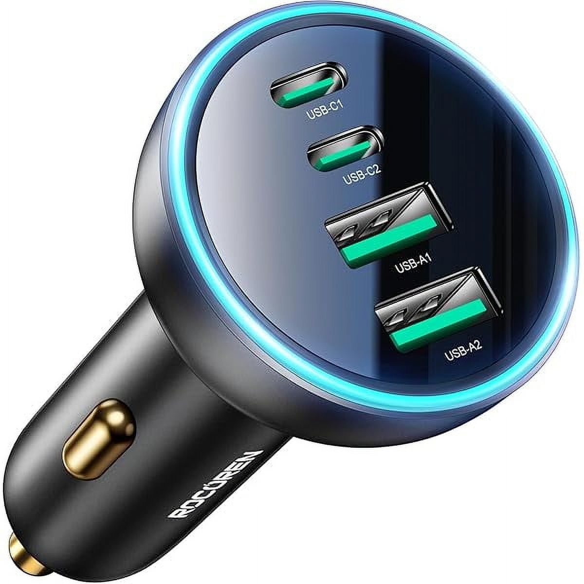 0829 70W USB C Car Charger, 4-Port PD Super Fast Charging Type C Car ...