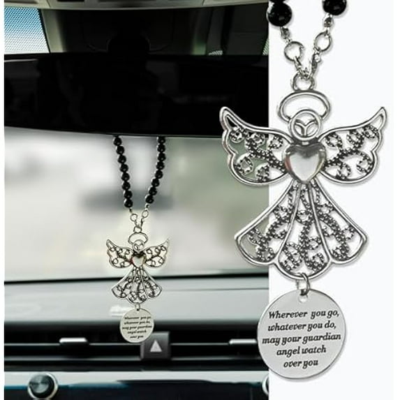 0829 Angel Wings Hanging Ornaments for Car Rear View Mirror, Metal ...