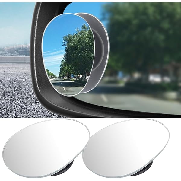 0829 Blind Spot Mirrors, Ellipsoid 360°Convex Lens Frameless Adjustabe ...