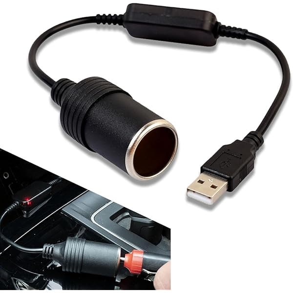 0829 Car 12V to USB Adapter, Plug-in Cigarette Lighter Adapter, Car Cigarette Lighter Charger ...