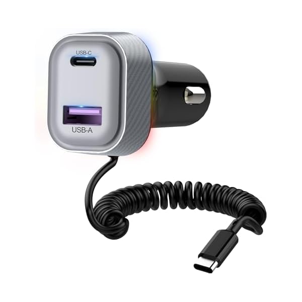 0829 Car Charger 60W Super Fast Charging, QC3.0 USB C Car Phone Charger ...