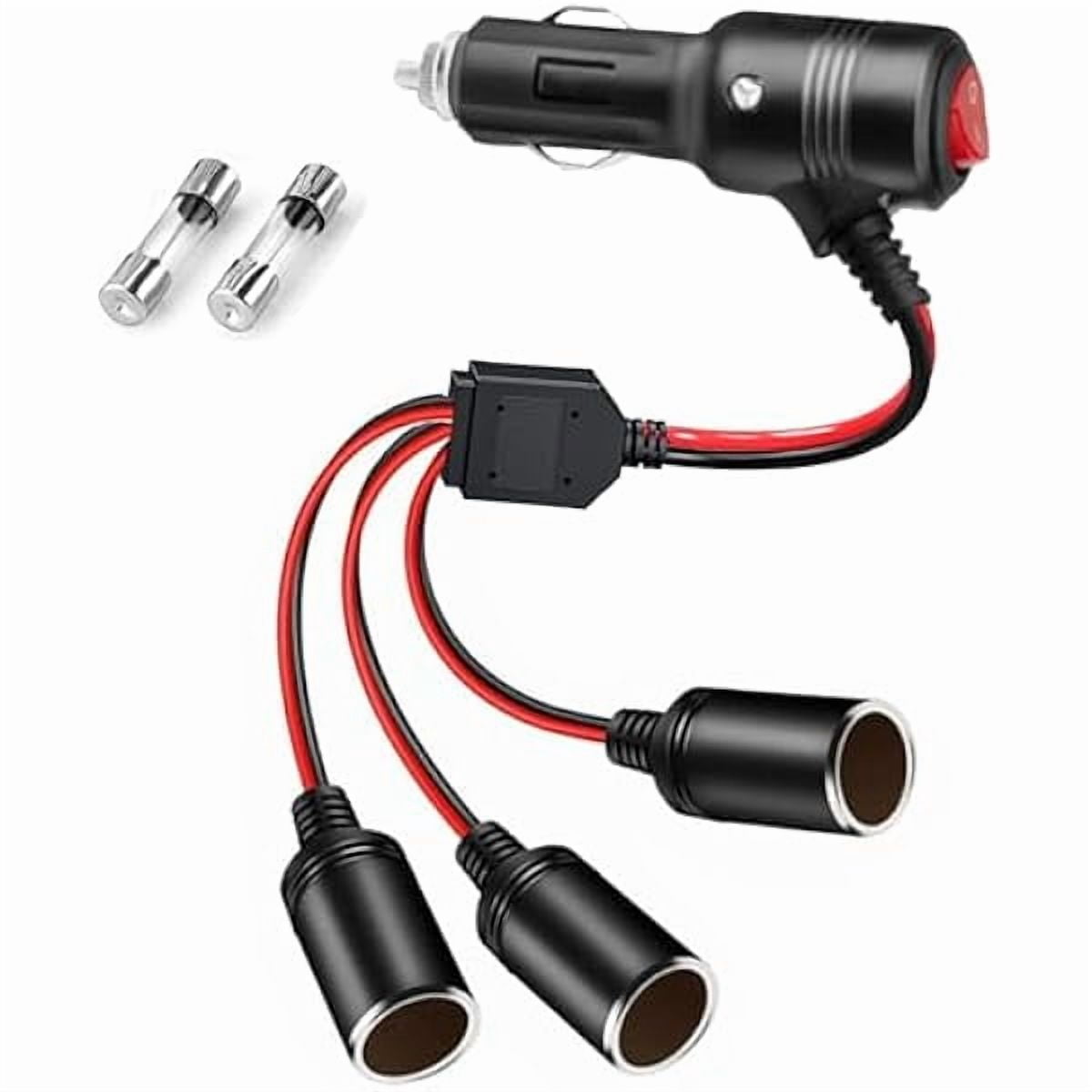0829 Car Cigarette Lighter Splitter,12V 2 Socket Cigarette Lighter ...
