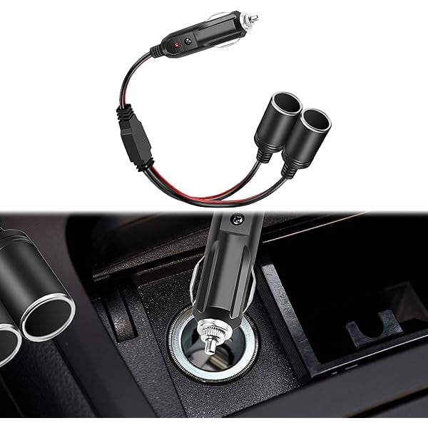 0829 Car Cigarette Lighter Splitter, 12V Cigarette Lighter Socket ...