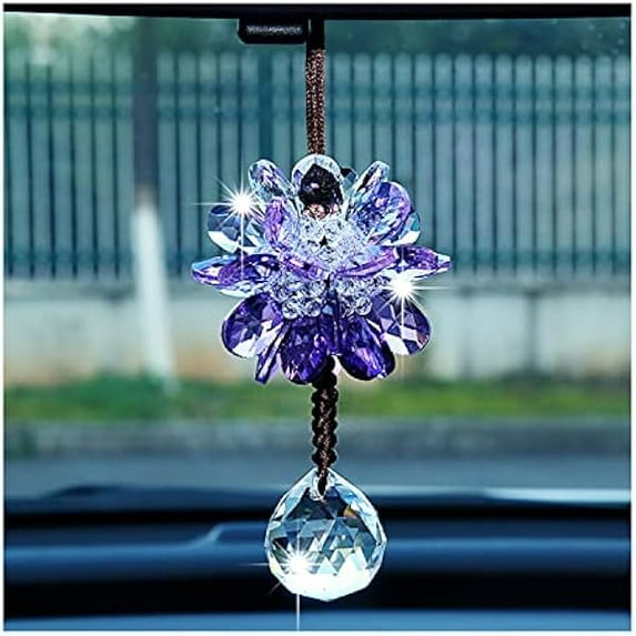 0829 Car Rear View Mirror Pendant, Bling Crystal Hanging Ornament ...