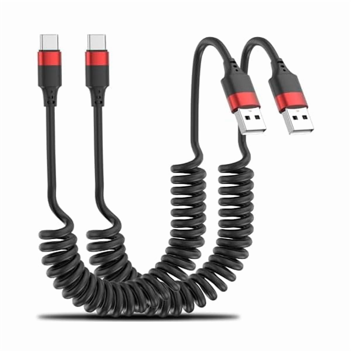 0829 Coiled USB C Cable for Car, 2 Pack Type C Coiled Cable Fast ...
