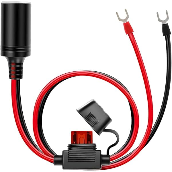 0829 Female Cigarette Light Socket, Heavy Duty 16AWG Cigarette Lighter ...