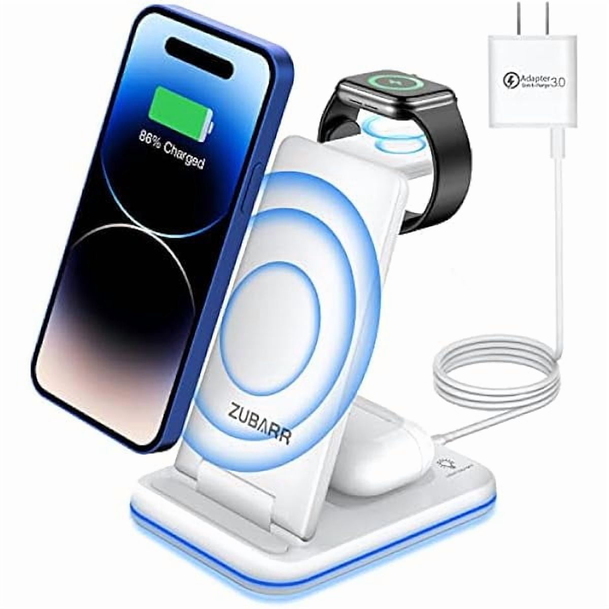 Foldable Wireless Charger for Multiple Devices 3 in 1 Wireless Charging ...