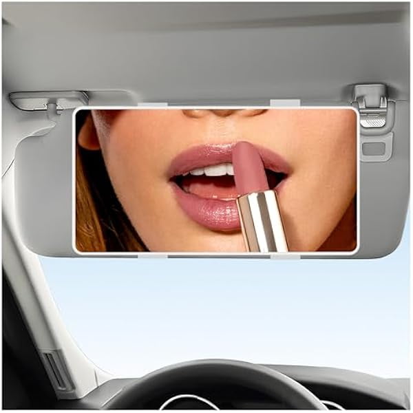 0829 HD Large Car Mirror Vanity with Straps, Multifunctional Car Makeup ...
