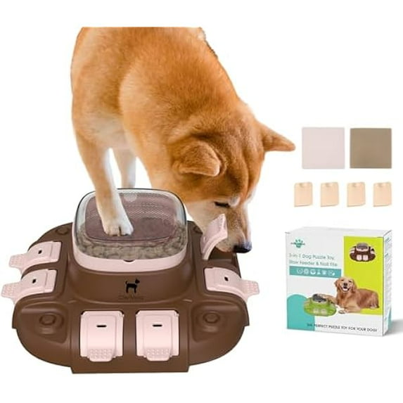 0829 Interactive Dog Toys, ClariVory Slow Feeder Dog Bowls, Dog Nail ...