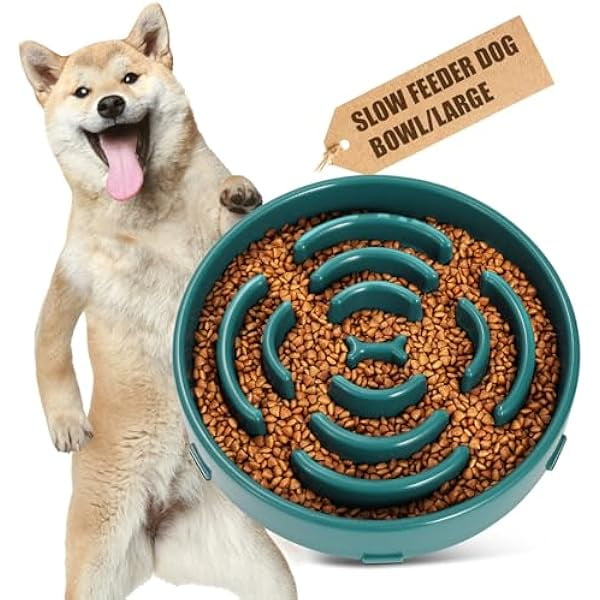 0829 Large Slow Feeder Dog Bowls for Large Medium Dogs Anti-Chocking ...