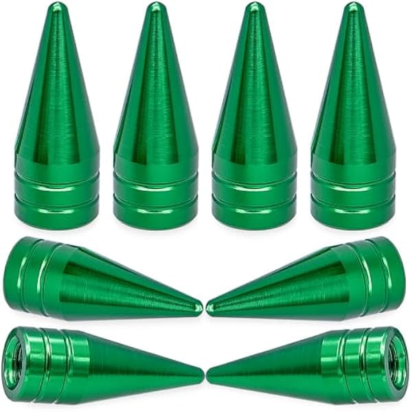 0829 MEAJOO 8PCS Spiked Shape Tire Valve Stem Caps, Aluminum Alloy ...