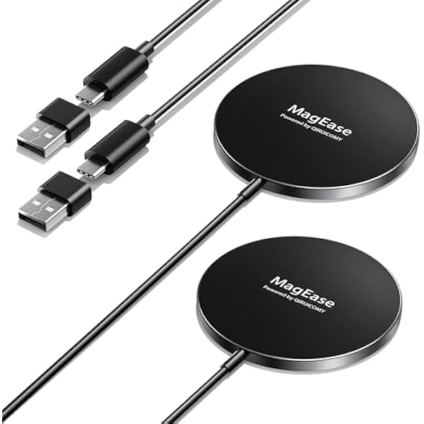 Magnetic Wireless Charger,MagEase 2 Pack Wireless Charger Magnetic ...