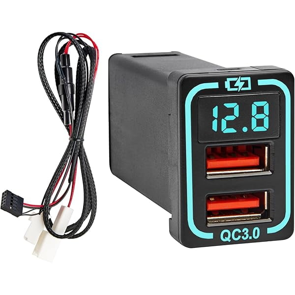 0829 QC3.0 Car Charger for Toyota, 18W Dual USB Port Powered by ...