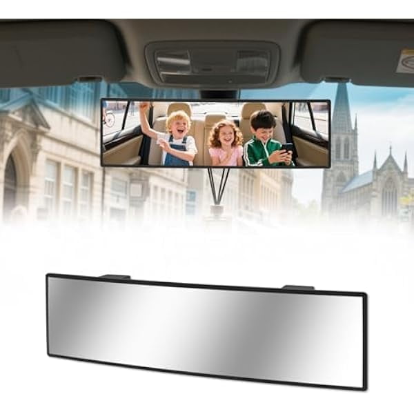 0829 Rear View Mirror, Chrome Anti-glare Panoramic Rear Mirrors ...