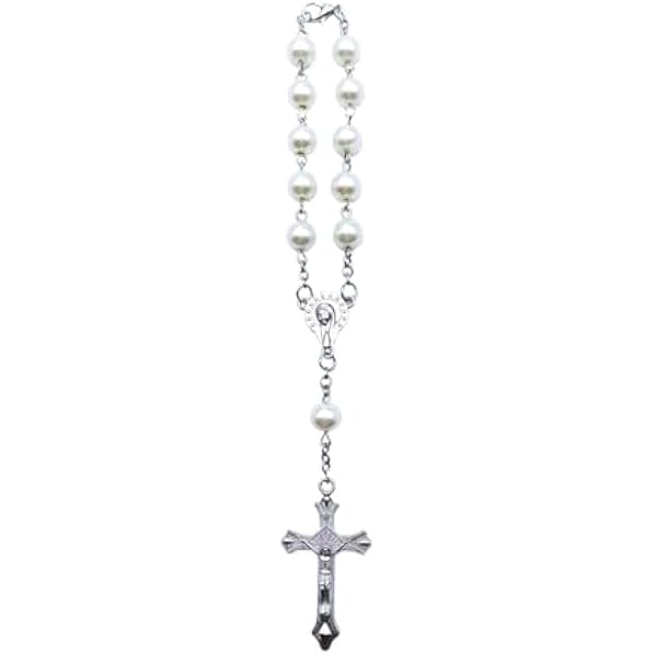 0829 Rosary Car Rearview Mirror Pendant, Car Rear View Mirror Charm ...