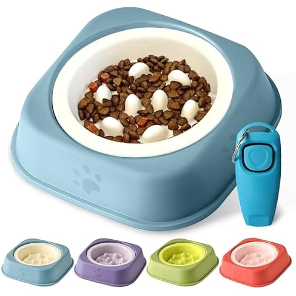 0829 Slow Feeder Dog Bowls Ceramic Puppy Feeding Bowl for Small Dogs ...