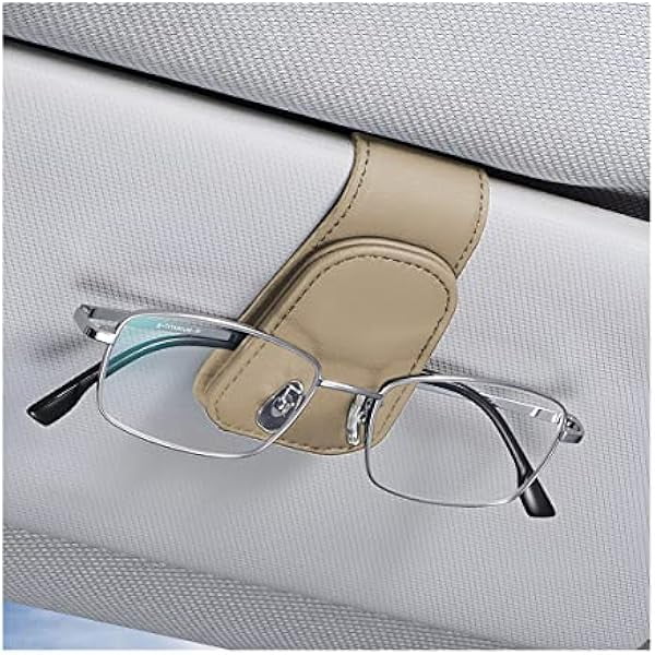 0829 Sunglasses Holders for Car Sun Visor, Leather Eyeglasses Hanger ...