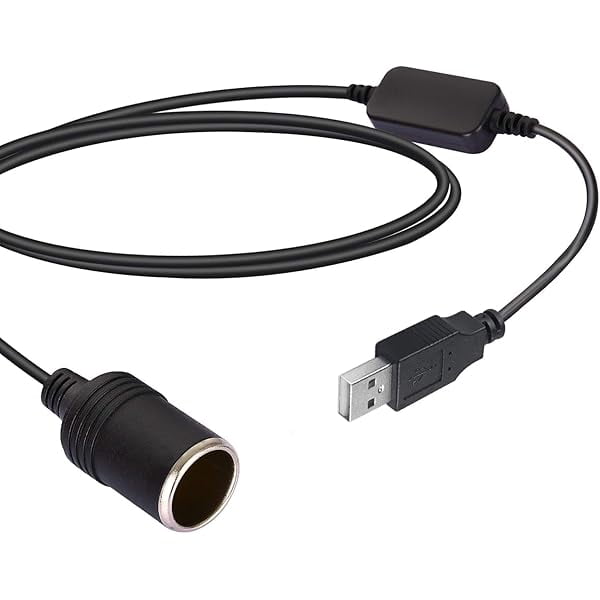 0829 USB A Male to 12V Car Cigarette Lighter Socket Female Converter ...