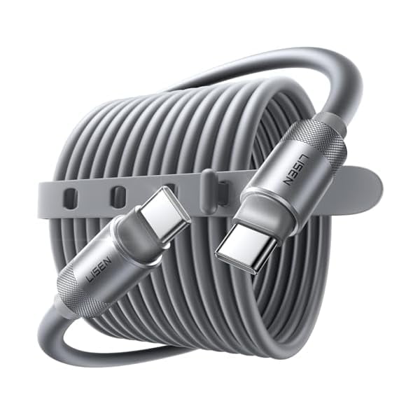 0829 USB C Cable 10FT, Chubby 100W Soft Silicone USB C to USB C Fast ...