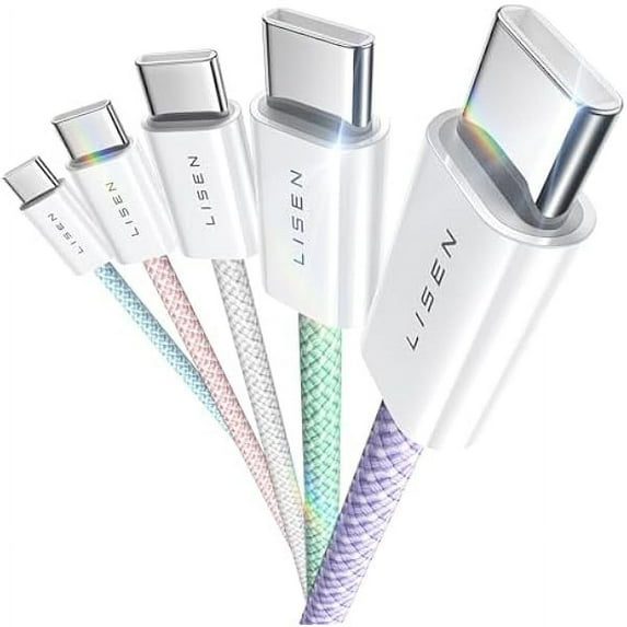 0829 USB C Cable, 5-Pack [3.3/3.3/6.6/6.6/10FT] USBC to USBC Cable for ...