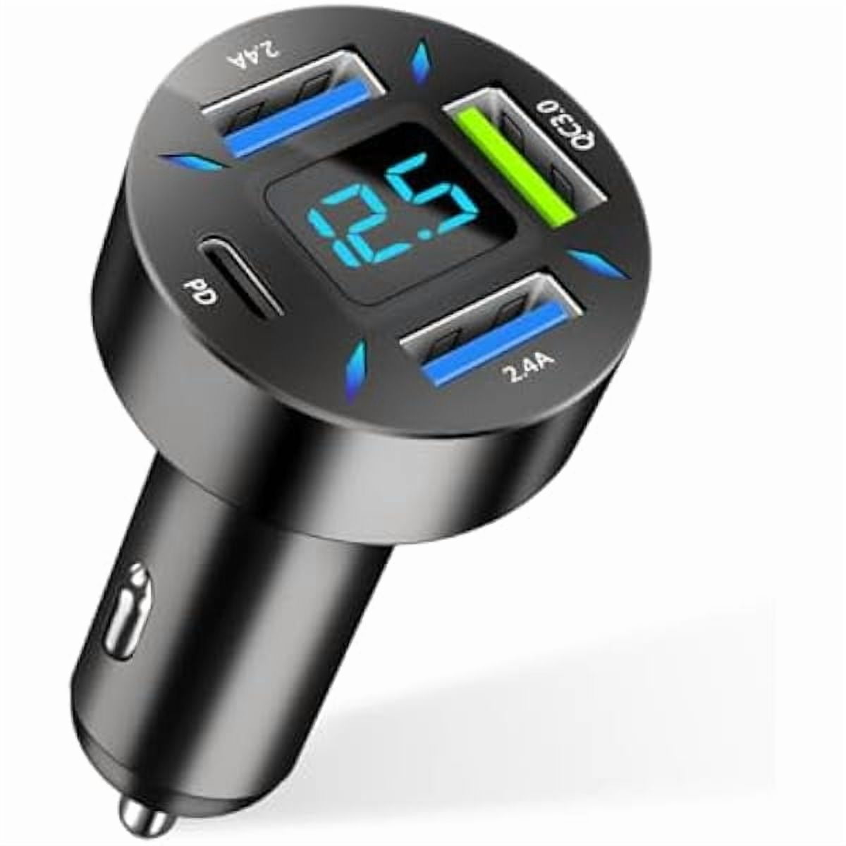 0829 USB C Car Charger, 4 Port Auto Fast Charger with USB PD & QC 3.0 ...