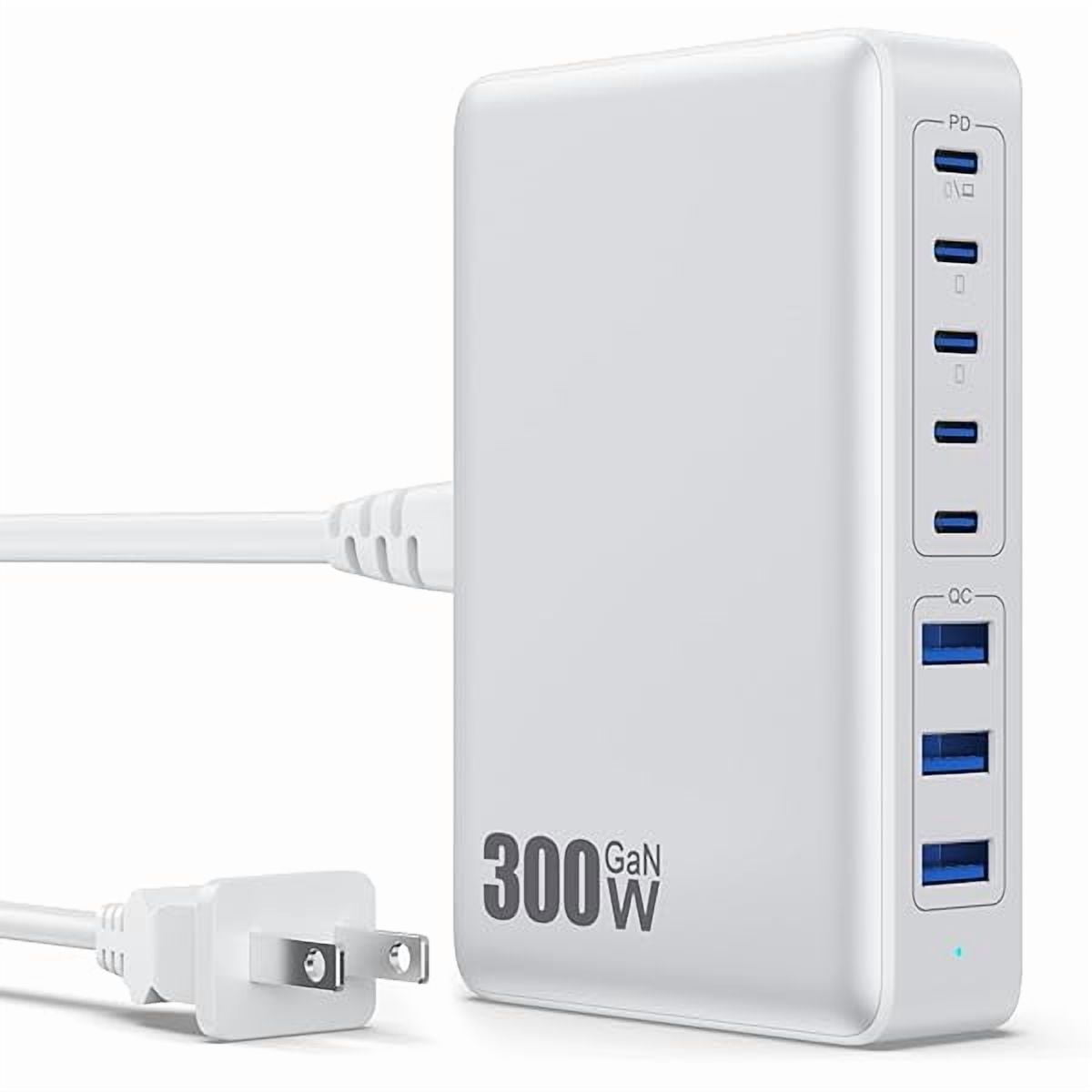 0829 USB C Charger 300W USB C Charger Block 8-Ports GaN IV Fast ...