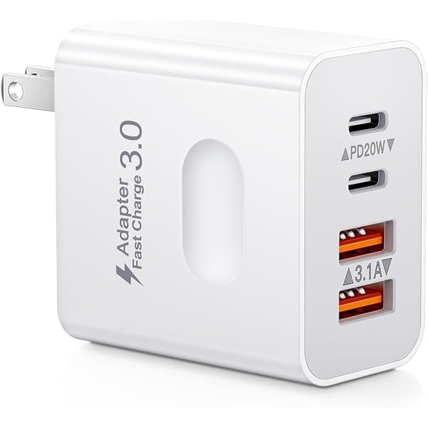 0829 USB C Charger Block, 40W 4-Port USB-C Wall Charger Fast Charging ...