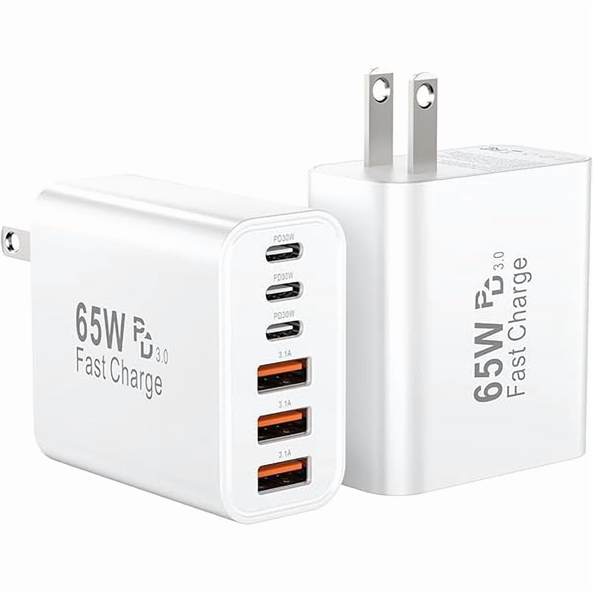 0829 USB C Fast Charging Block, 65W USBC Charger Blocks MultiPort 6 ...