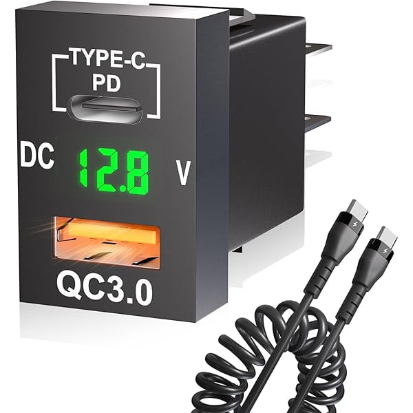 0829 USB C Port QC3.0 Car Charger for Toyota, PD Quick Charger Adapter ...