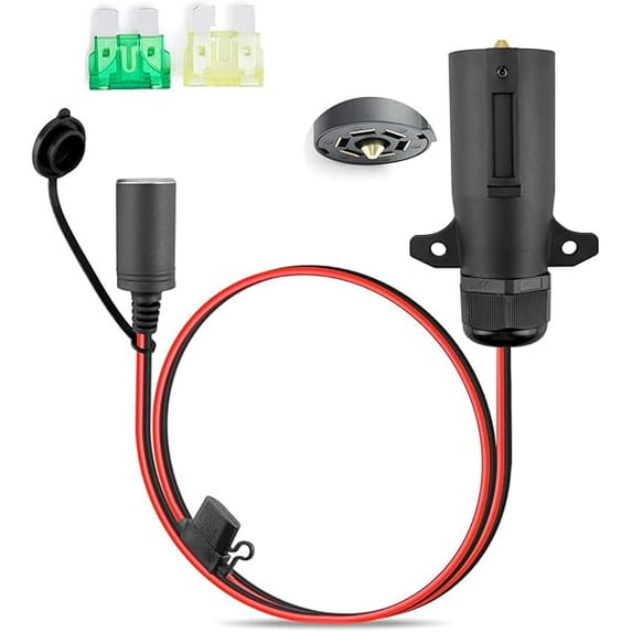 0829 Universal 7-Way Trailer Plug to 12V Cigarette Lighter Socket, 7 ...