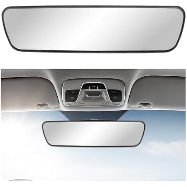0829 Wide Angle Panoramic Rear View Mirror, 11.2"(285mm) HD Glass Rear ...