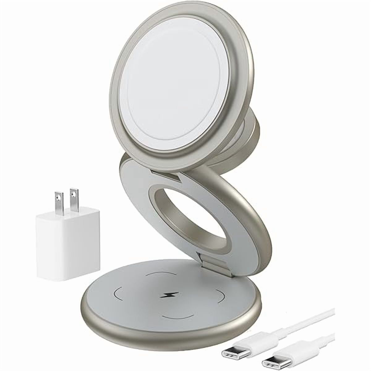 X63 Natural Titanium 3 in 1 Charging Station for Apple, Aluminum Alloy ...