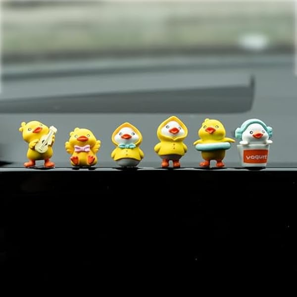 0829 Yellow Duck Car Dashboard Decor, 6PCS Cute Duck Car Dash ...