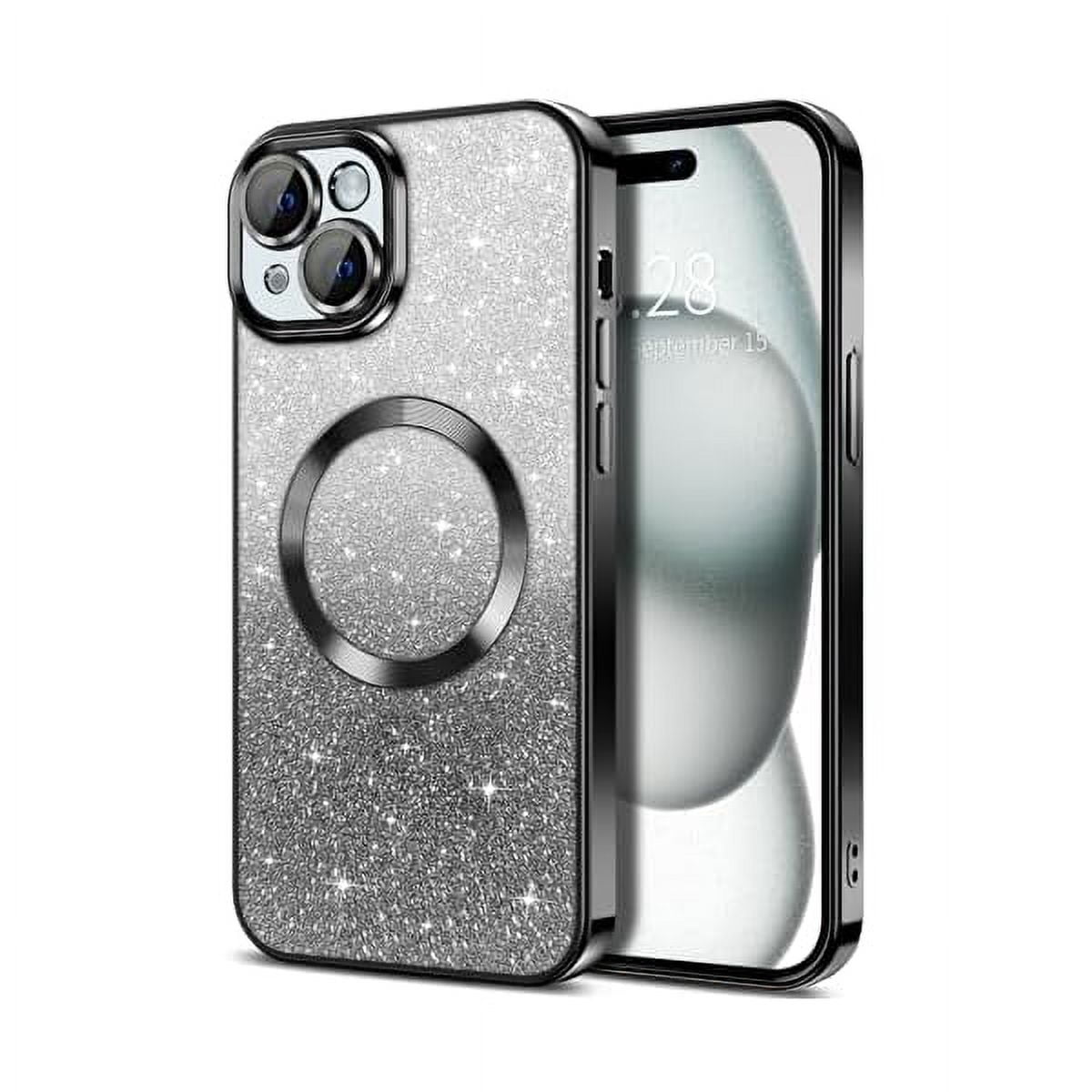 0829 for iPhone 15 Plus Case Clear Magnetic Glitter Phone Cases ...