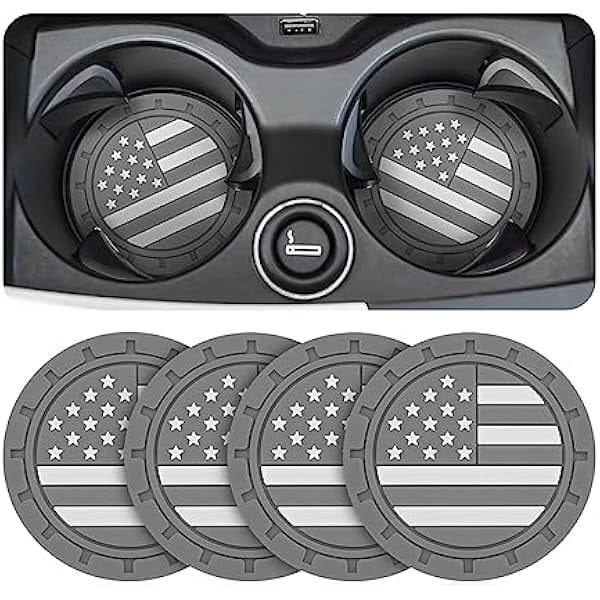 0838 4 Pack Car Cup Holder Coasters, Colored American Flag US Flag ...
