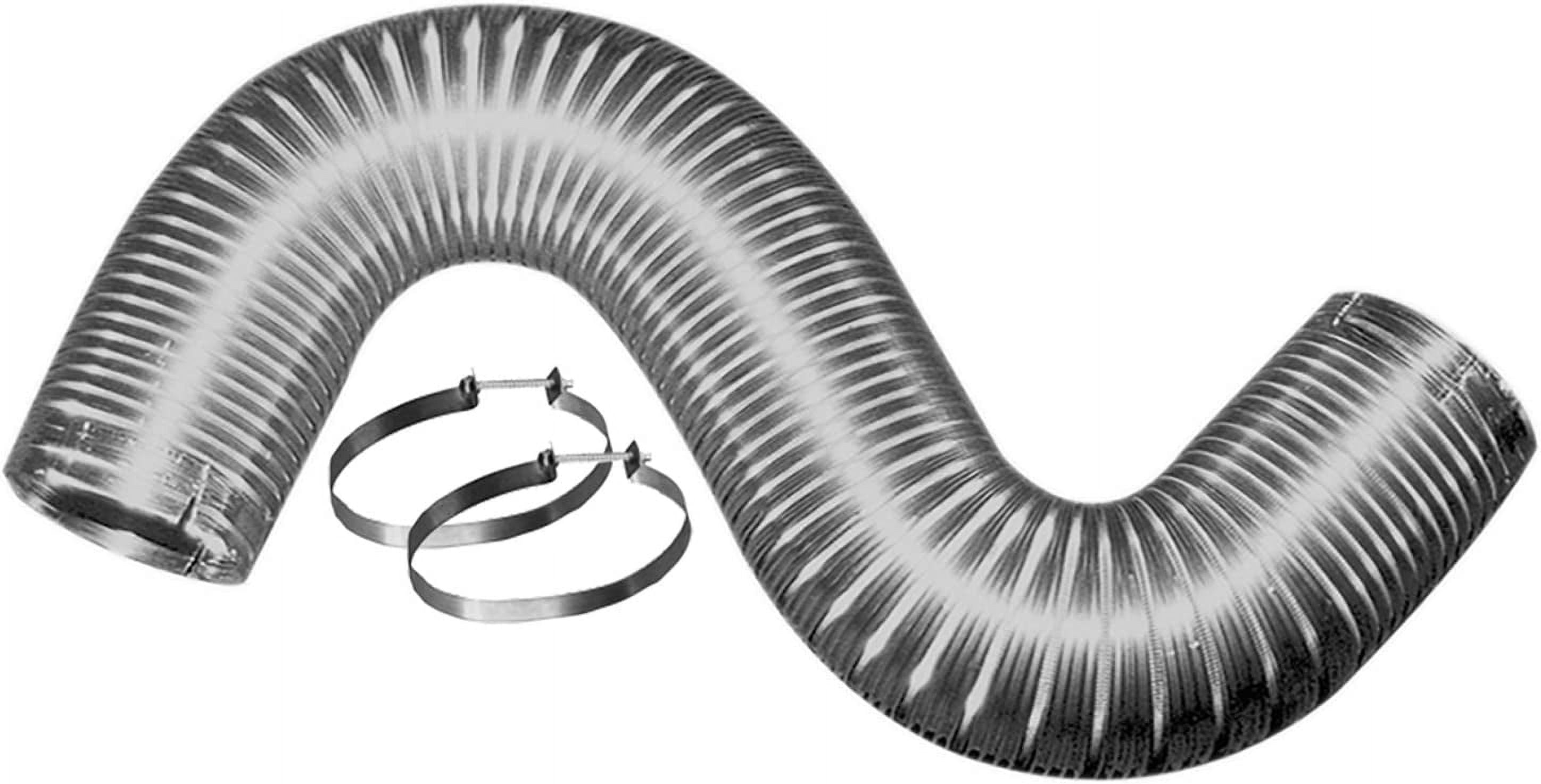 084131 SAF-T Readi-Pipe Flexible Semi Rigid Dryer Vent Duct, 2 Clamps Included, 4" Diameter x 8 ...