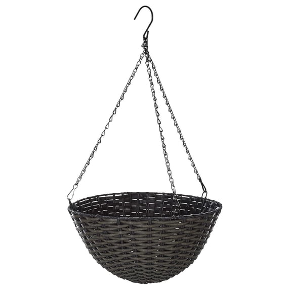 086322 14" Resin Woven Hanging Basket, Grey, 6/Cs - Walmart.com