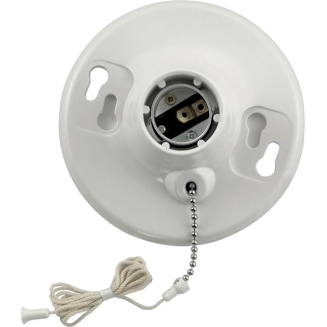 08827-CW1 660 watt 250V Plastic Pull Chain Lamp Holder White - Walmart.com