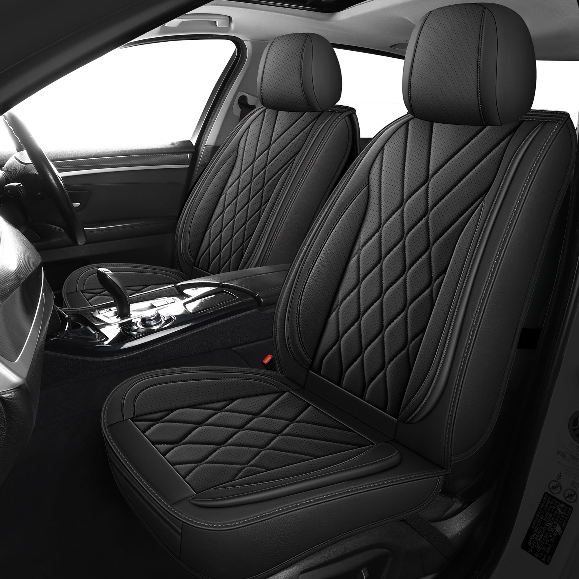 LINGVIDO Black Front Car Seat Cover,Luxury Breathable Leather ...