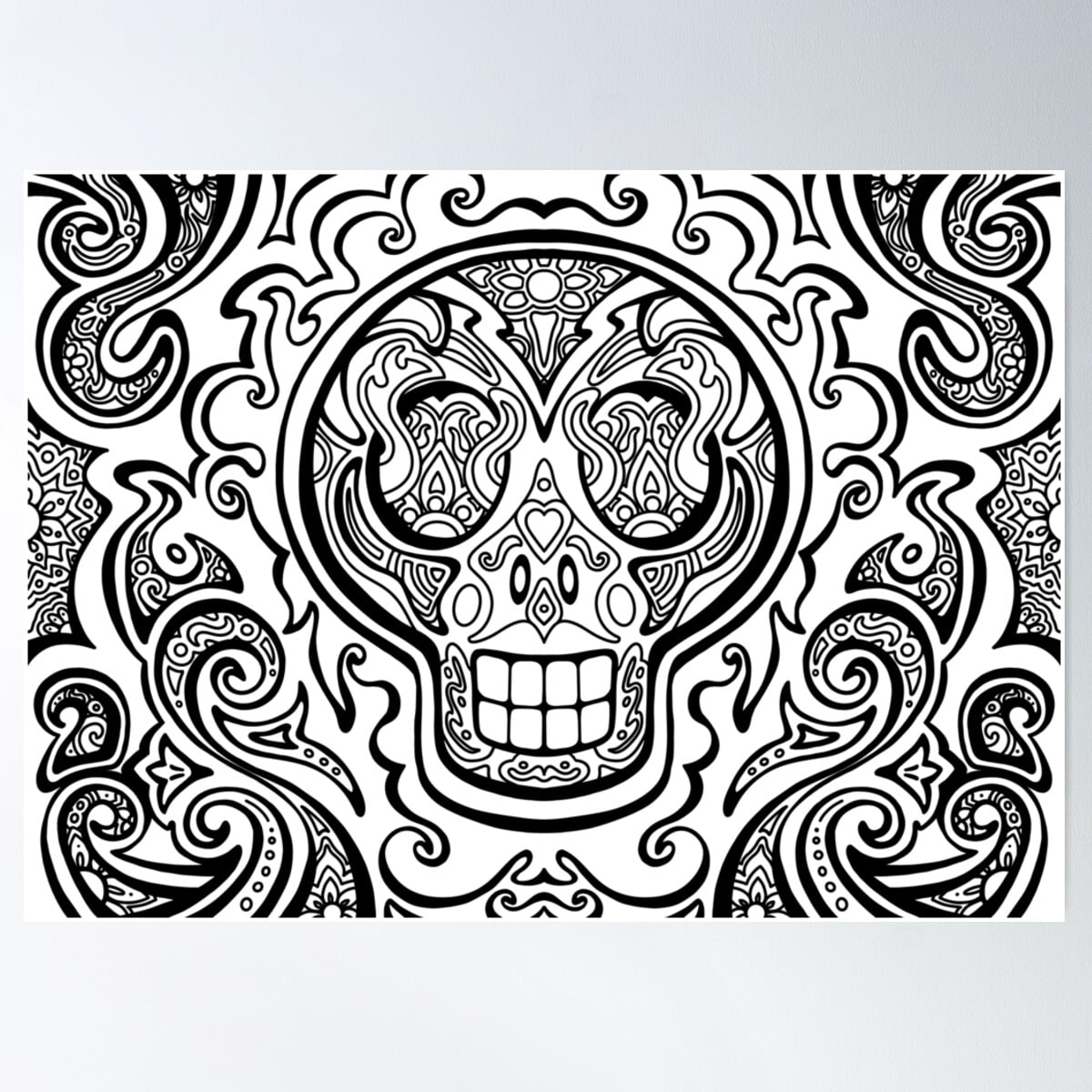 09 - Skull Doodle By Nissa Askew Poster Wall Art, Modern Wall Decor For ...