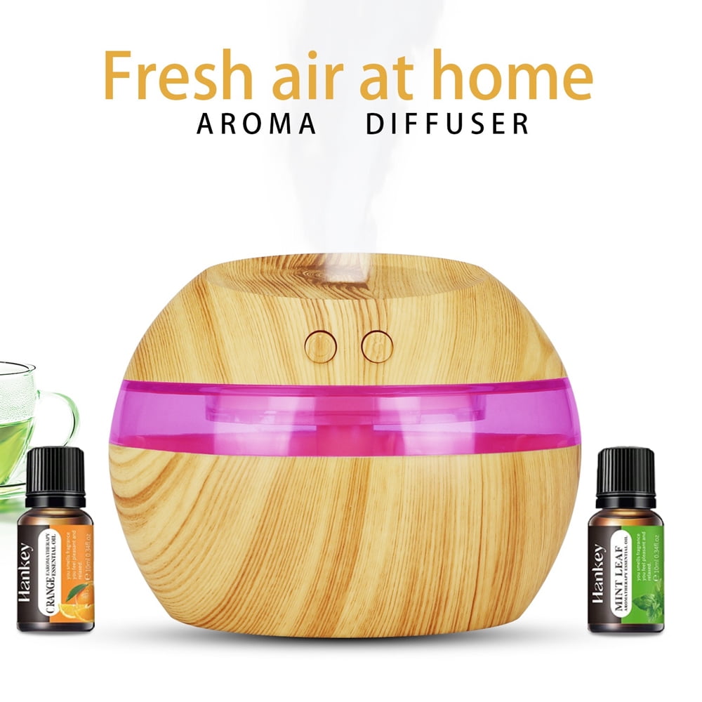 0901 300ml USB Wood Grain Humidifier Compact Desktop Diffuser for ...