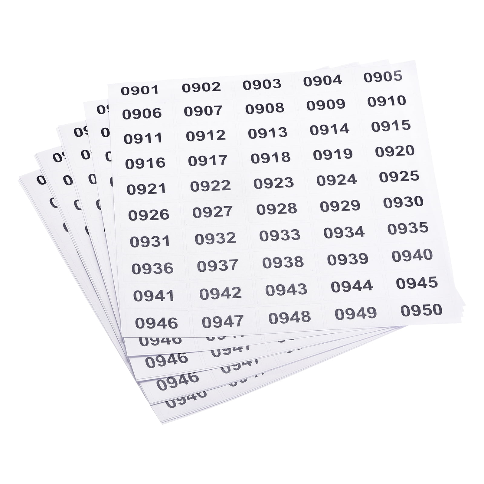 0901 to 0950 Consecutive Number Stickers Inventory Label Sheets for ...