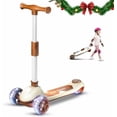 090B Brown Kick Scooter for Kids Ages 3-14,3-Wheel Foldable Scooter ...