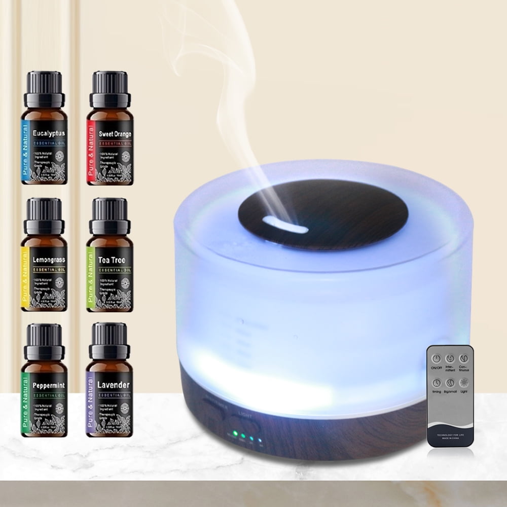 0913 Aromatherapy Essential Oil Set Elegant 500ml Ultrasonic Diffuser 6 ...