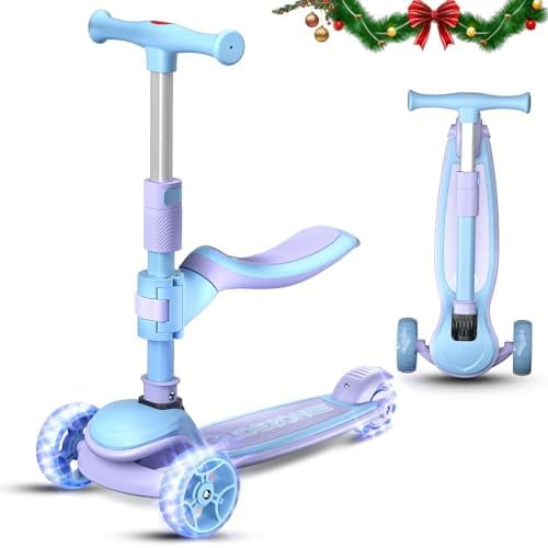 091G-Z Blue Kick Scooter for Kids Ages 3-14,3-Wheel Foldable Scooter ...